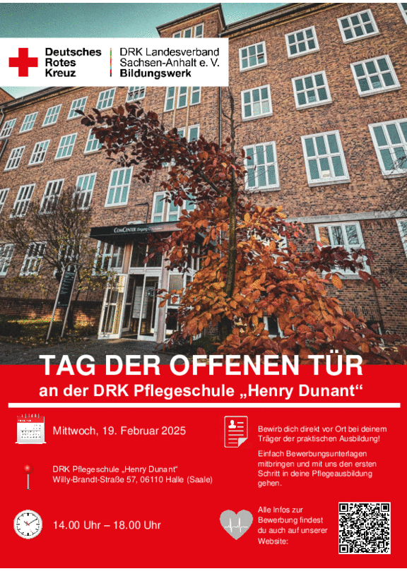 DRK Pflegeschule "Henry Dunant": 19. Februar 2025 Tag der offenen Tür ...